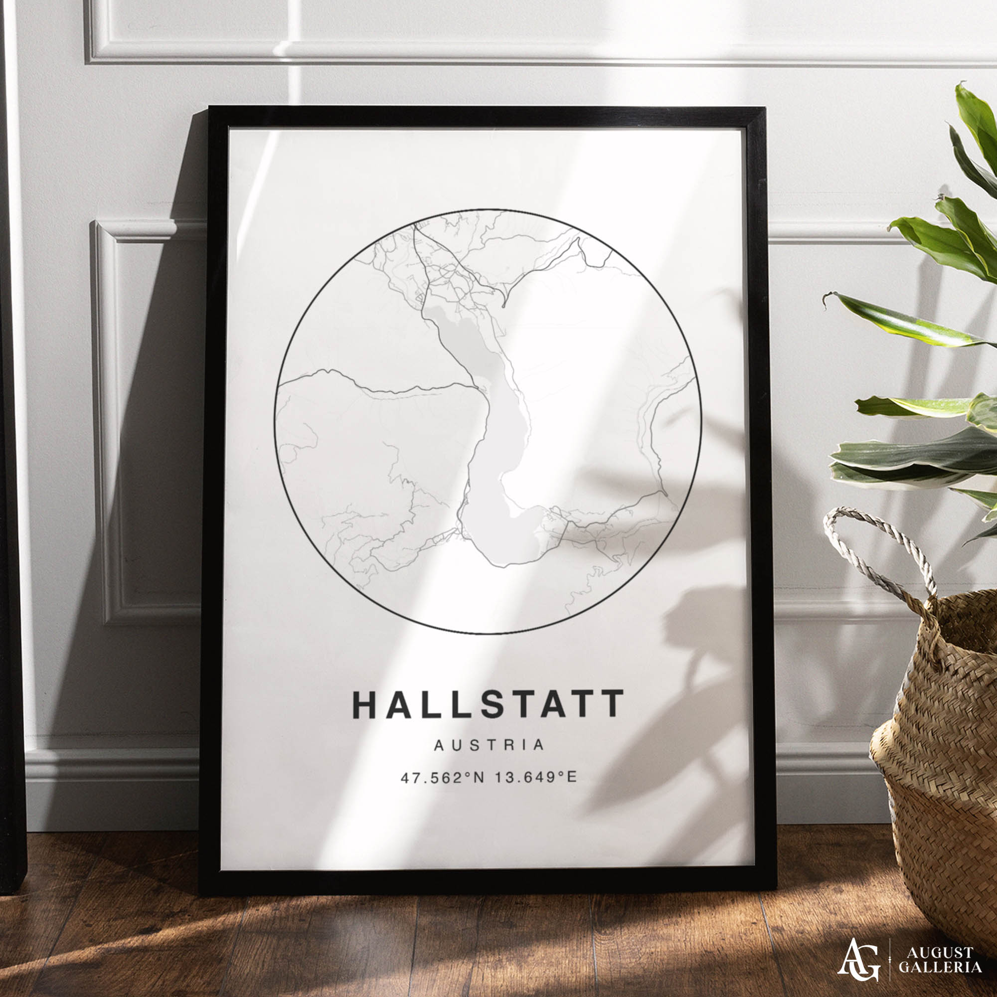 Hallstatt Minimalist Map – August Galleria