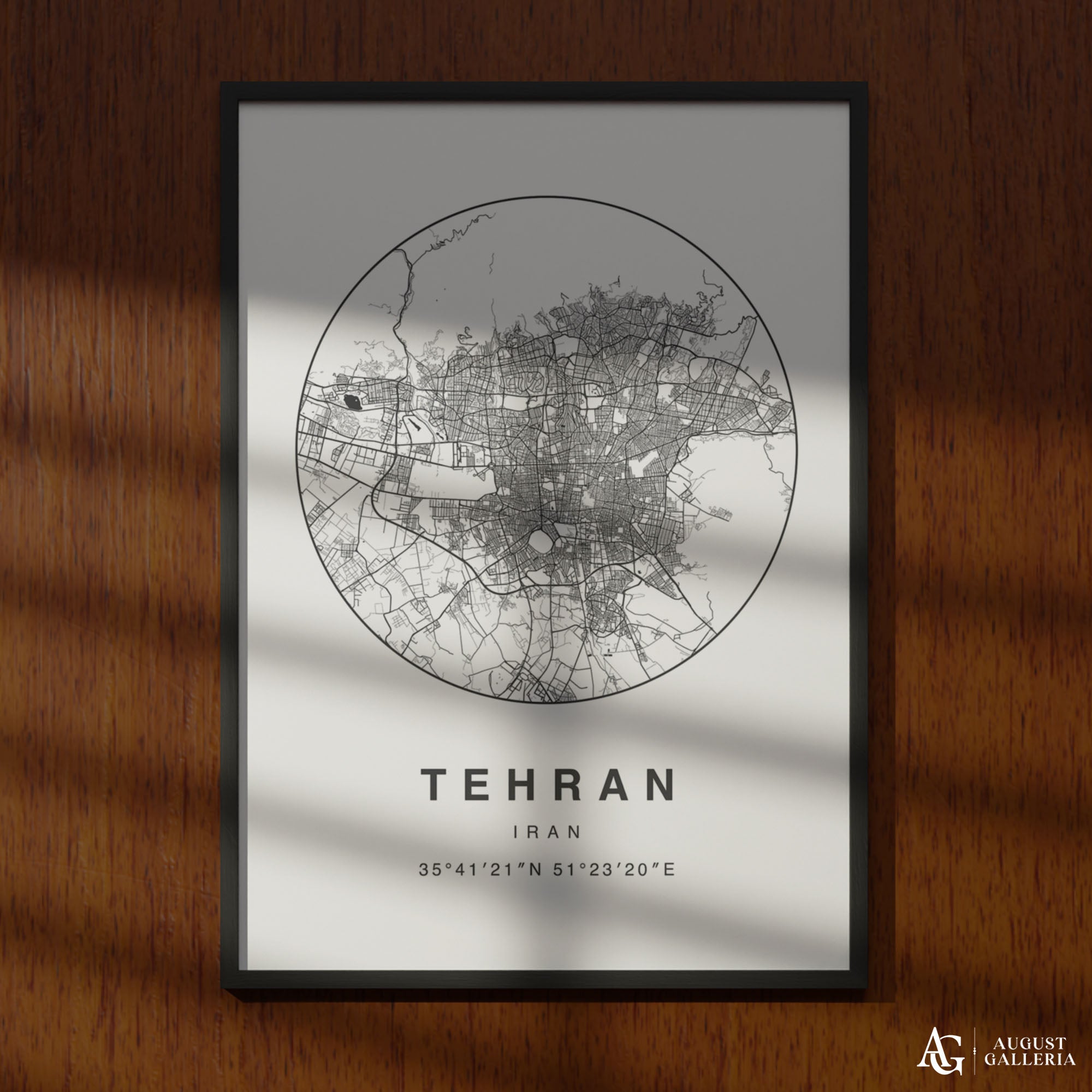 Tehran Minimalist Map – August Galleria